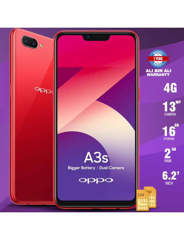 Oppo A3s, 16GB, 4G, Dual Sim