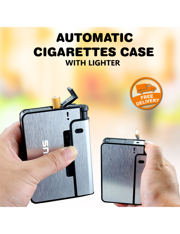 Focus Long Cloud Automatic Cigarettes Case With Lighter, JDYH02
