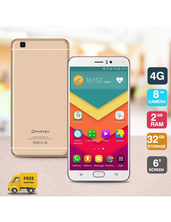 Mione R9, 4G Dual Sim, Dual Cam, 6" IPS, 32GB, Gold