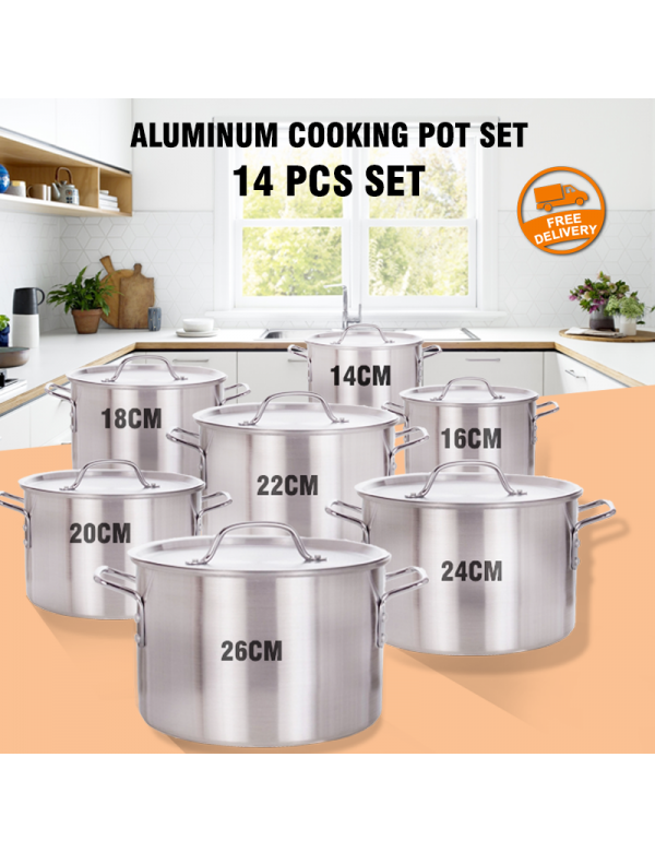 14 Pcs Set Aluminum Cooking Pot Set, AC456